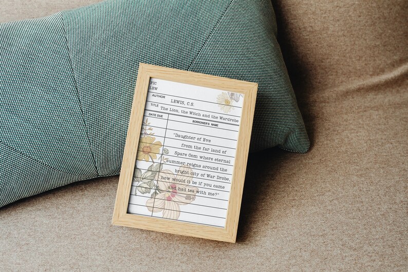 Set of 3 Chronicles of Narnia Library Cards | Nursery Art | Library Art ...