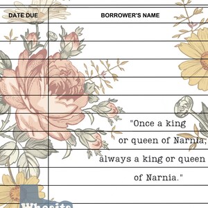 Set of 3 Chronicles of Narnia Library Cards | Nursery Art | Library Art ...