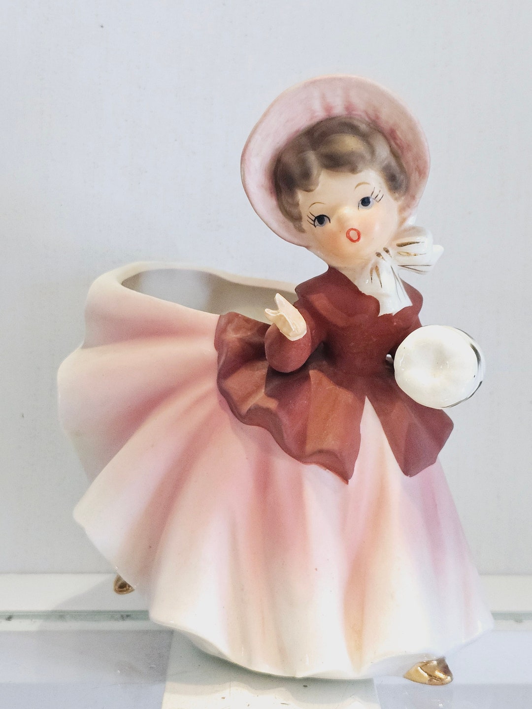 Inarco Planter, Vintage Planter, Vintage Lady Planter, Shopper Girl ...