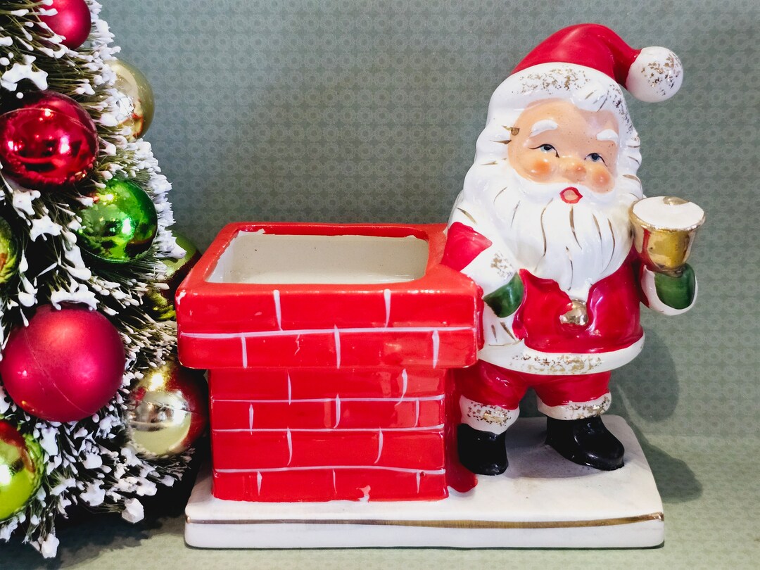Vintage Christmas Planter, Santa Planter, Vintage Christmas, Vintage ...