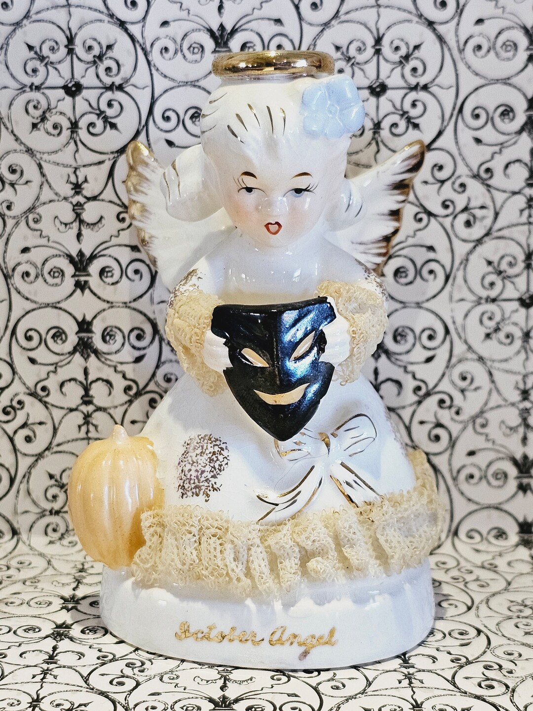 Rare Vintage Art Angel, Vintage March Angel, March Birthday Angel ...