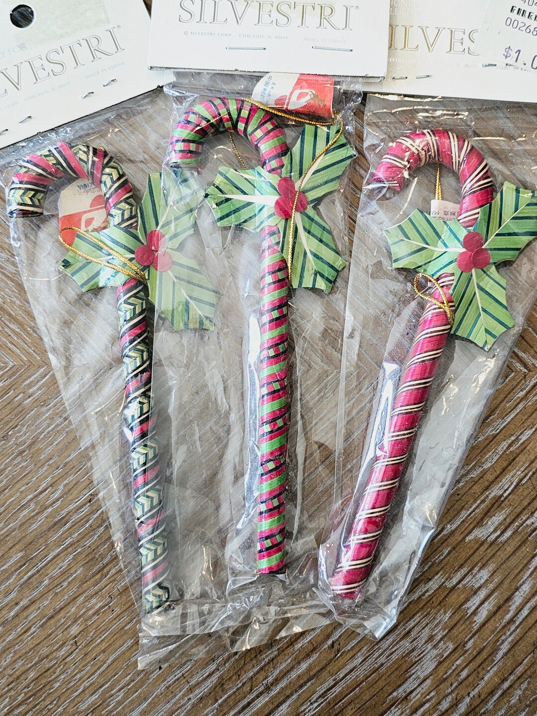 Vintage Candy Cane Ornaments, Candy Cane Ornaments, Vintage Ornament ...