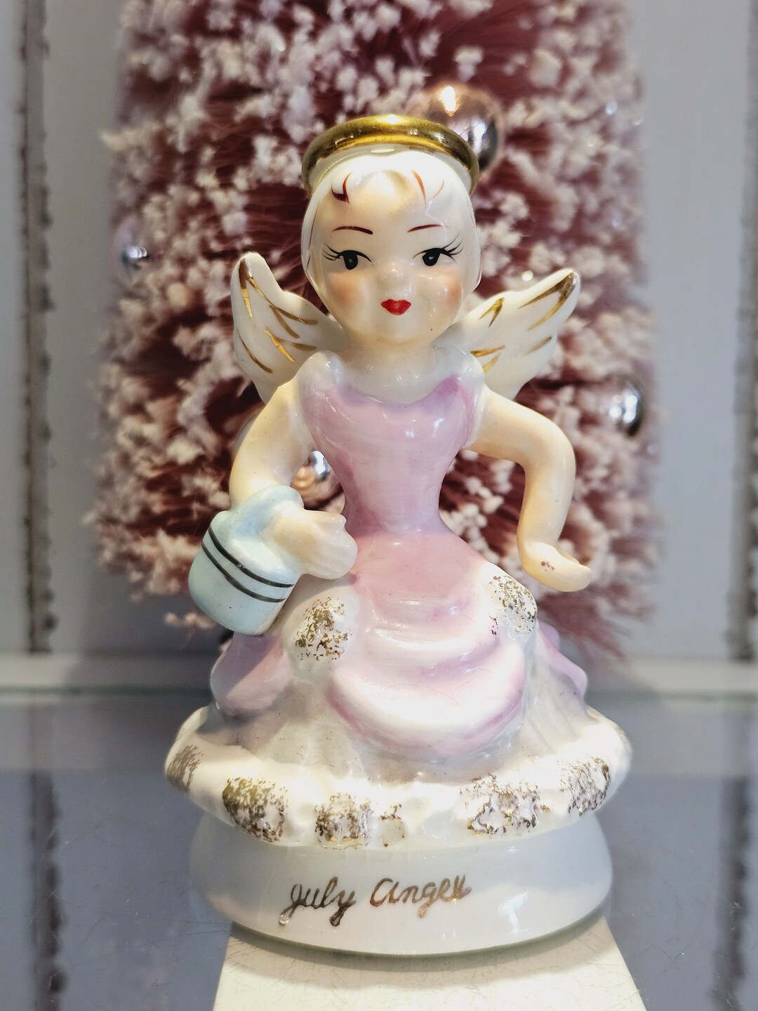 Rare Vintage July Angel, Lefton Birthday Angel, July Birthday Angel ...