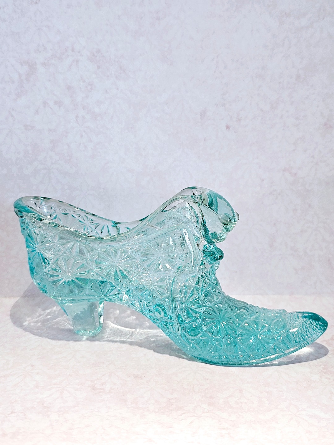 Vintage Fenton Blue Glass Shoe, Vintage Fenton Shoe, Vintage Decor ...
