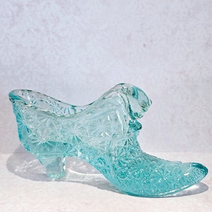 Vintage Fenton Blue Glass Shoe, Vintage Fenton Shoe, Vintage Decor ...