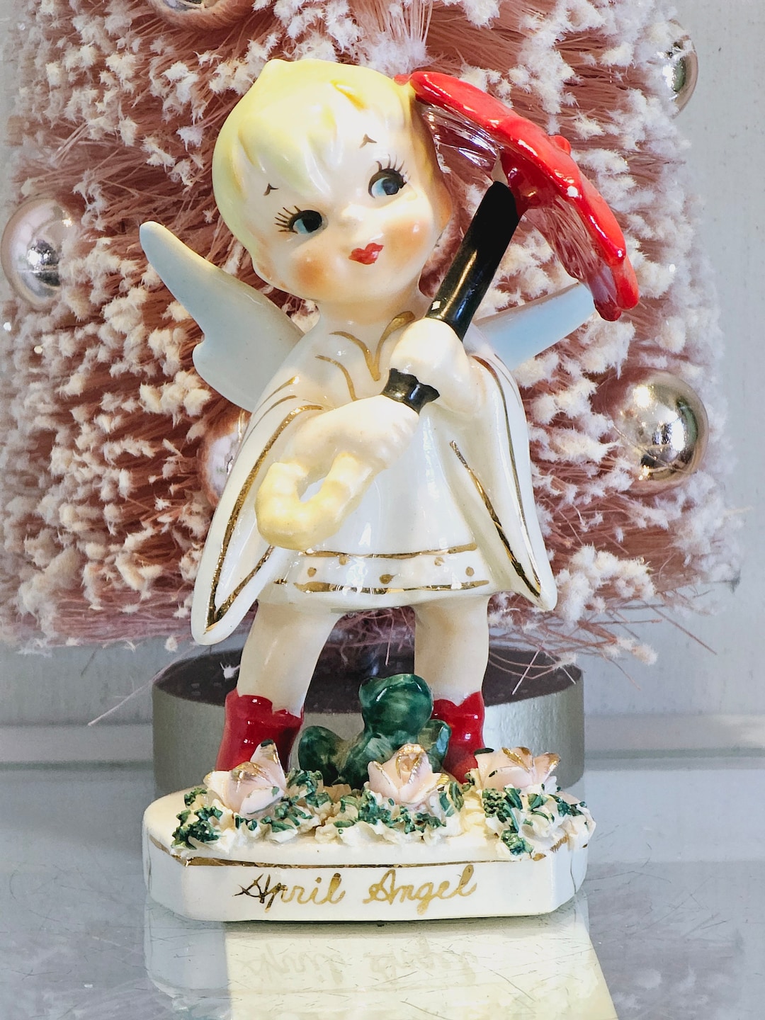 RARE Lefton April Boy Angel, Lefton April Angel, April Birthday Angel ...