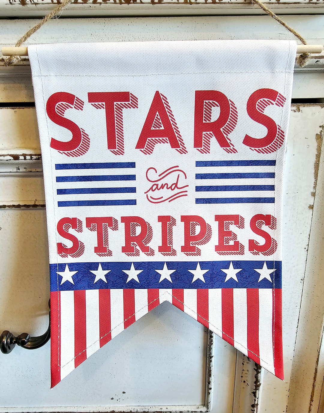 Set of 2 Patriotic Banners, Vintage Patriotic Decorations, Fourth of ...