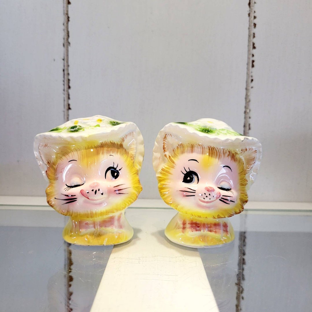 Miss Priss Salt and Pepper Shakers Miss Priss Yellow Miss - Etsy