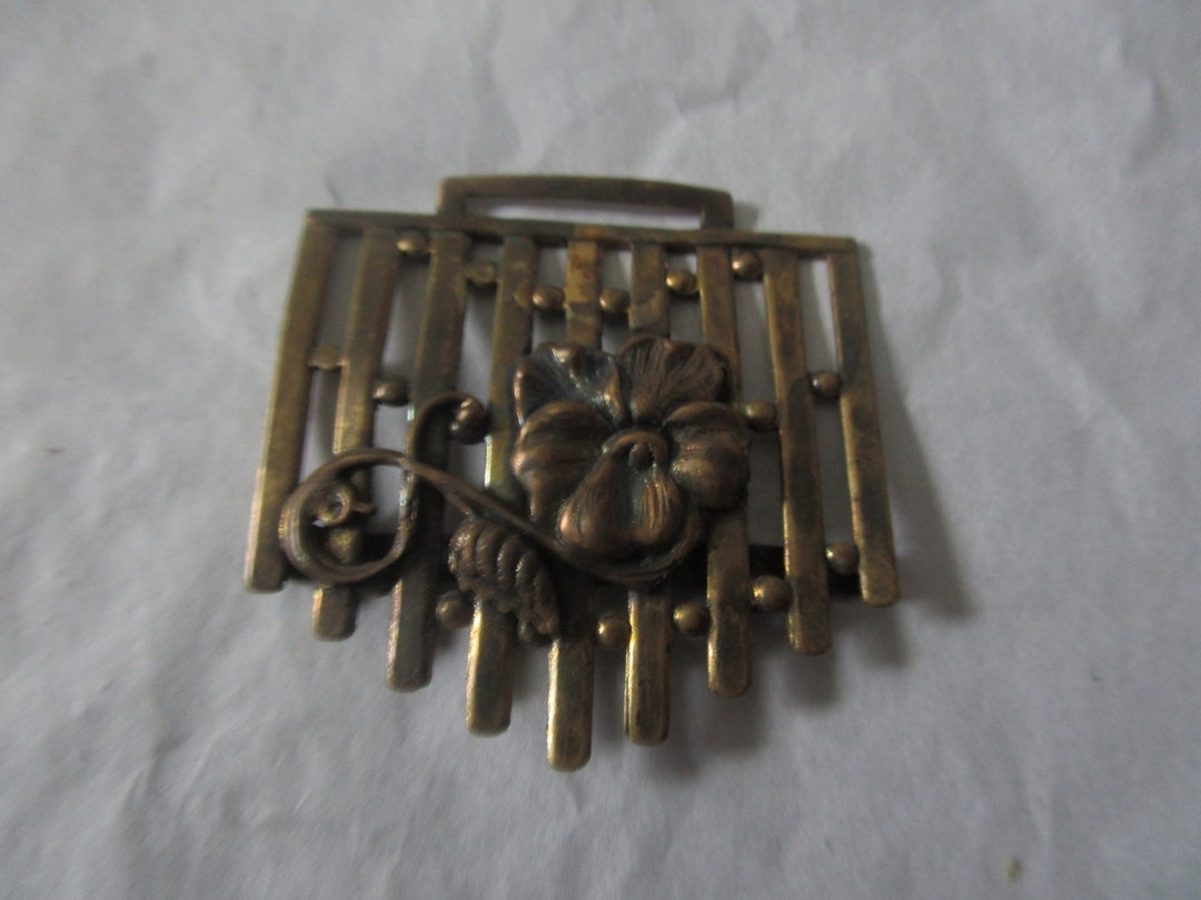 Antique Victorian Brass Dress Buckle Adornment Floral Motif - Etsy
