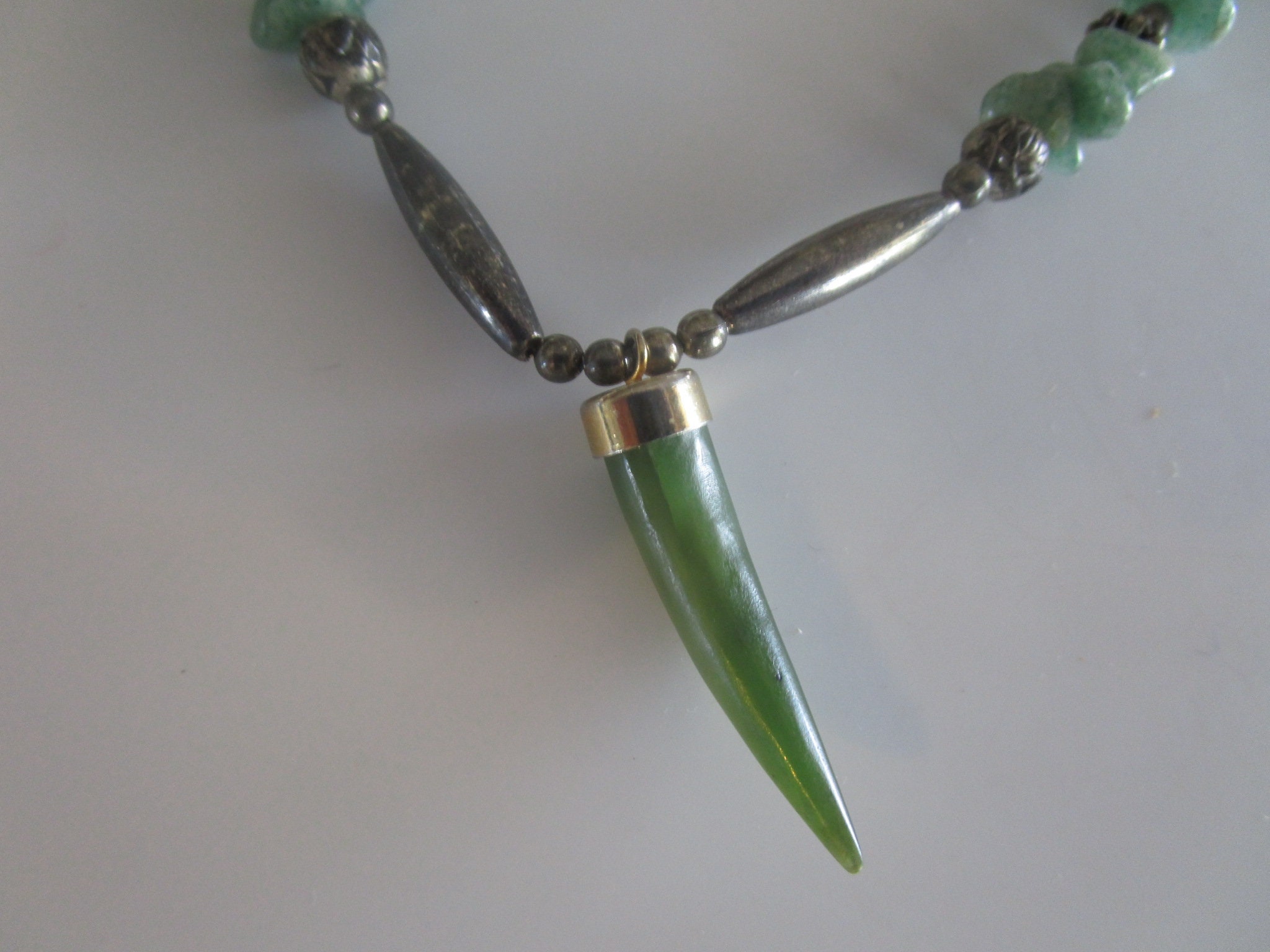 Native American Sterling Silver & Green Stone Necklace - Etsy