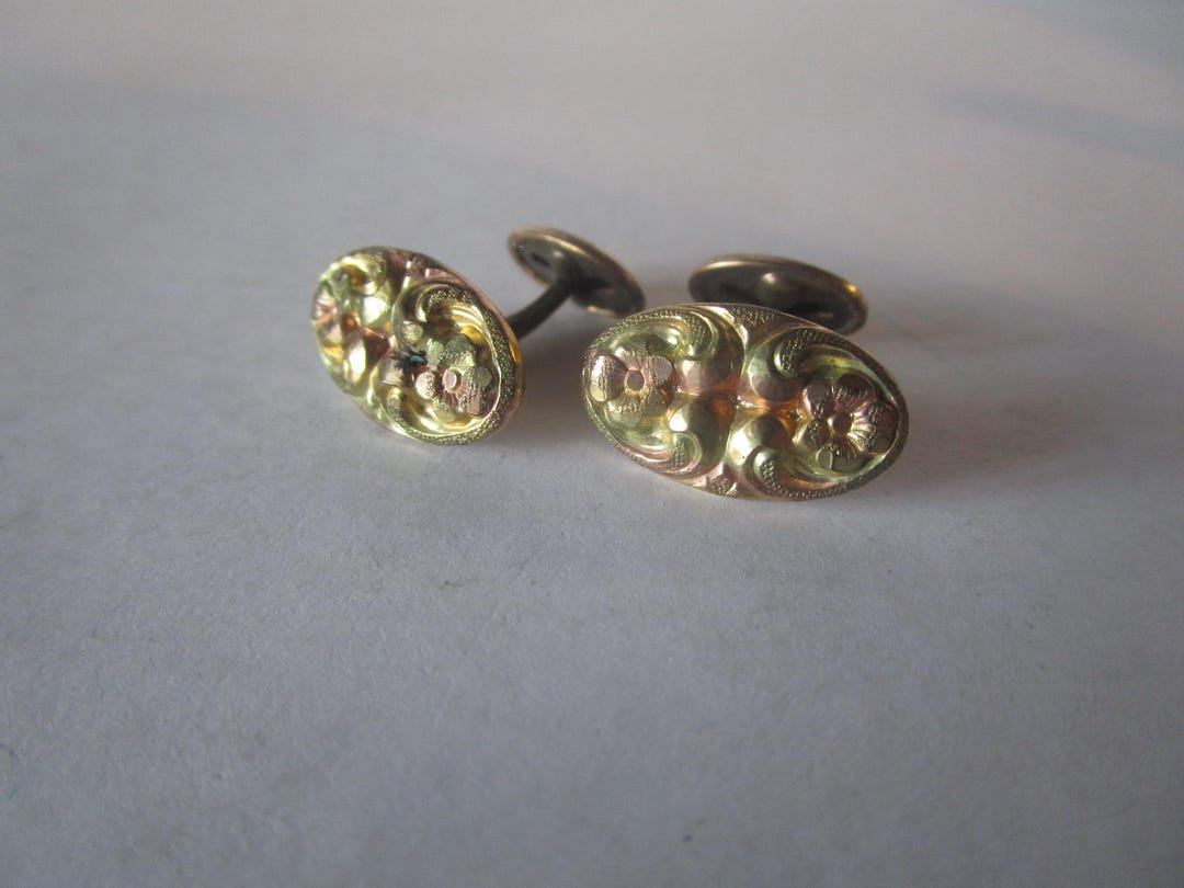 Antique Victorian Yellow & Rose Gold Filled Fancy Cuff Links - Etsy