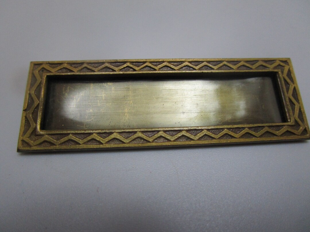 Vintage Bronze or Brass Name Tag Brooch - Etsy