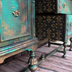 Rustic Green Sideboard eclectic Abstract Sideboard Rustic and Eclectic ...