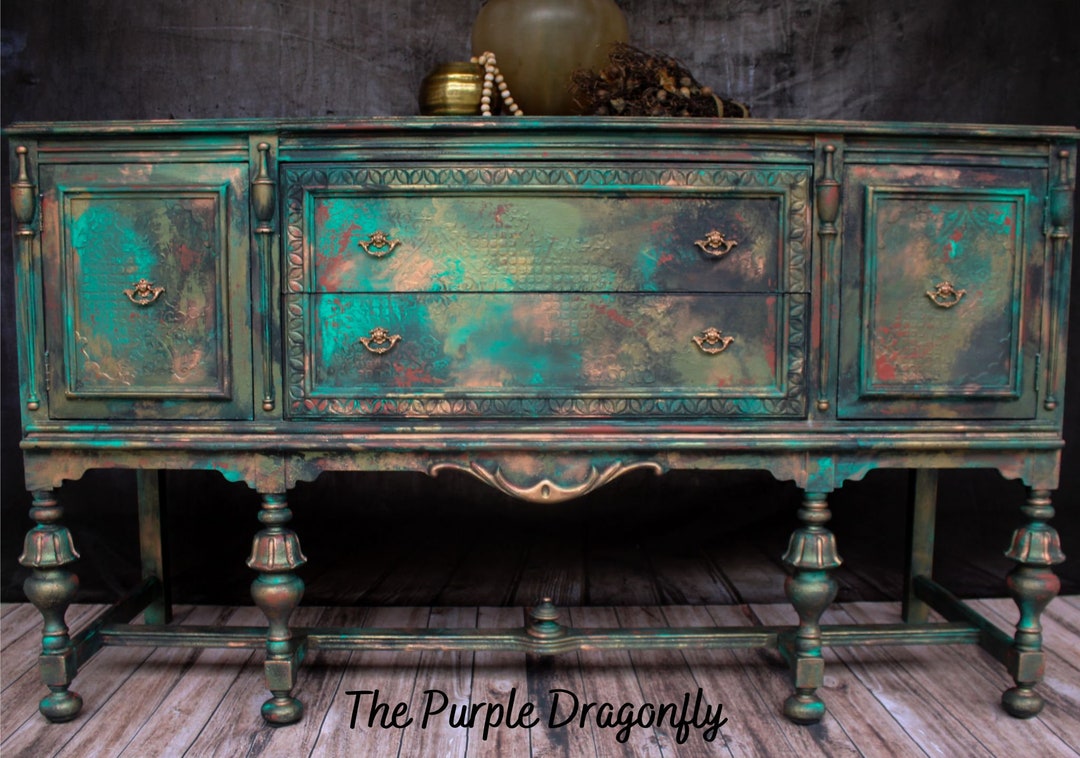 Rustic Green Sideboard eclectic Abstract Sideboard Rustic and Eclectic ...