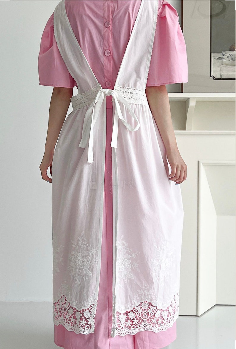 Natural Cotton Embroidery Apron Dress - Etsy