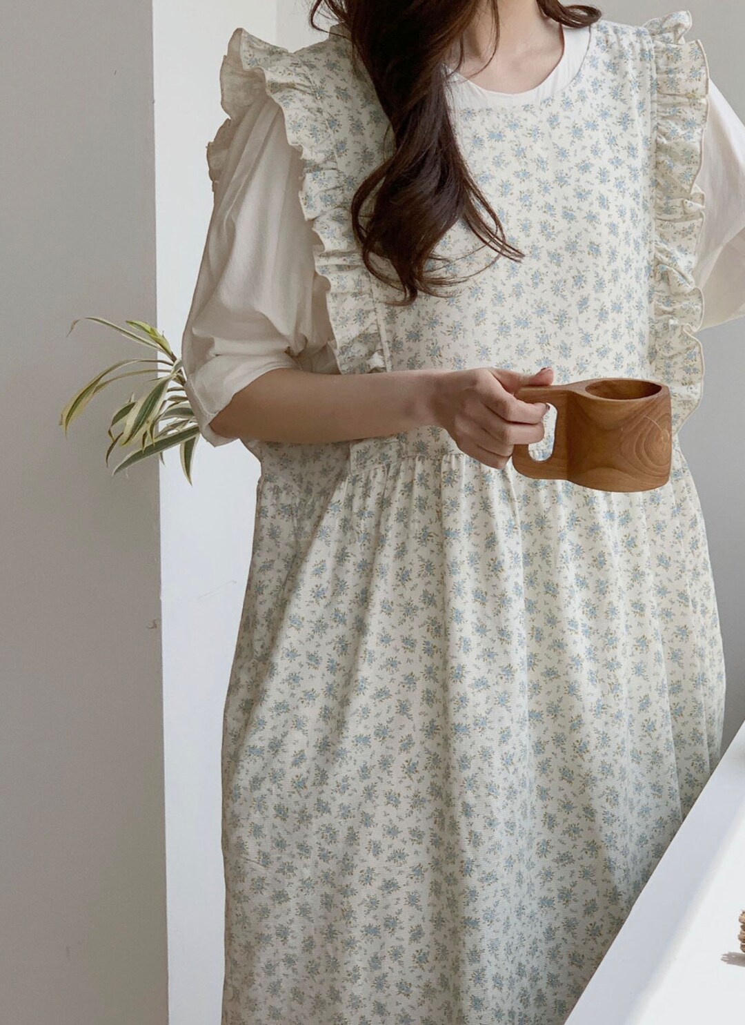 Pure Cotton Flower Ruffle Apron - Etsy
