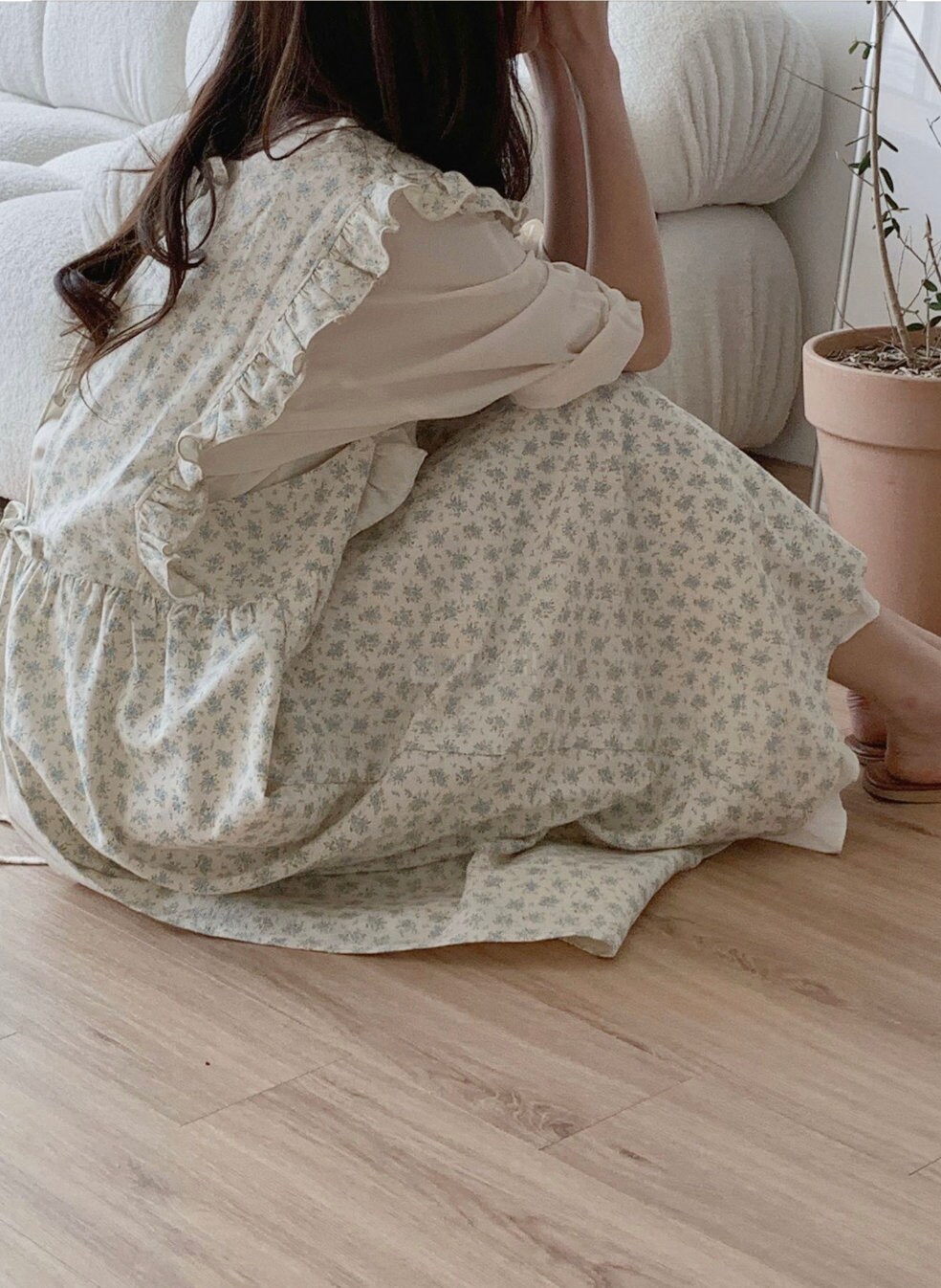 Pure Cotton Flower Ruffle Apron - Etsy