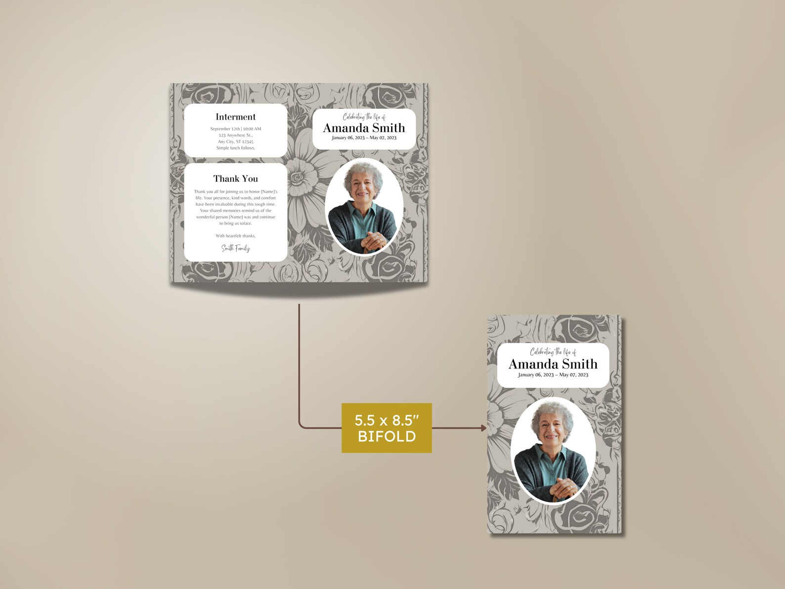 Funeral Program Template, Digital Funeral Invitation, Obituary Template ...