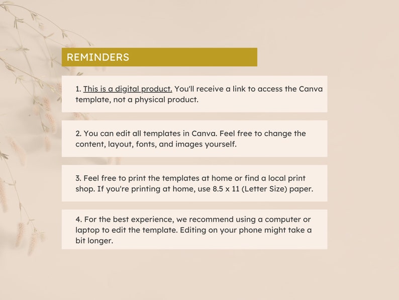 Floral Funeral Program Template Neutral Colors Editable Obituary ...