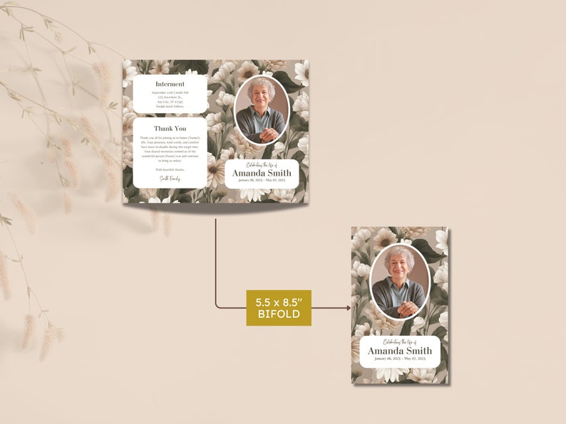 Editable Funeral Program Template Obituary Template for Funeral ...