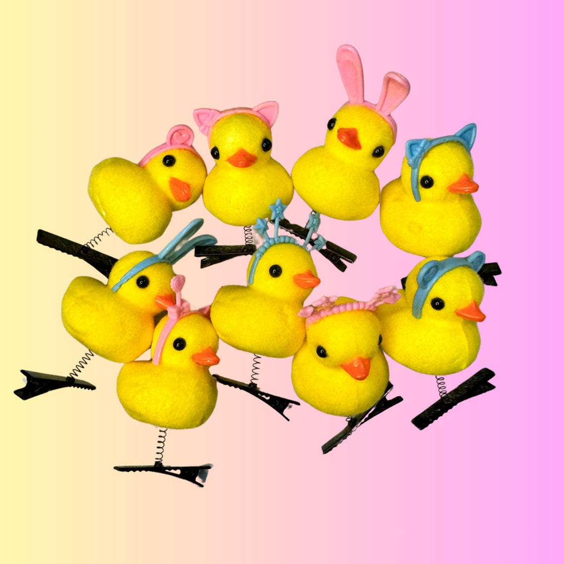 Spring Duck Clips Blue Pink Cuties Headpieces Ducks Rave Duck Clips ...