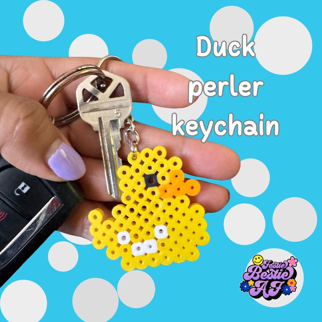 Duck Perler Keychain Car Keychain Ducks Gifts - Etsy