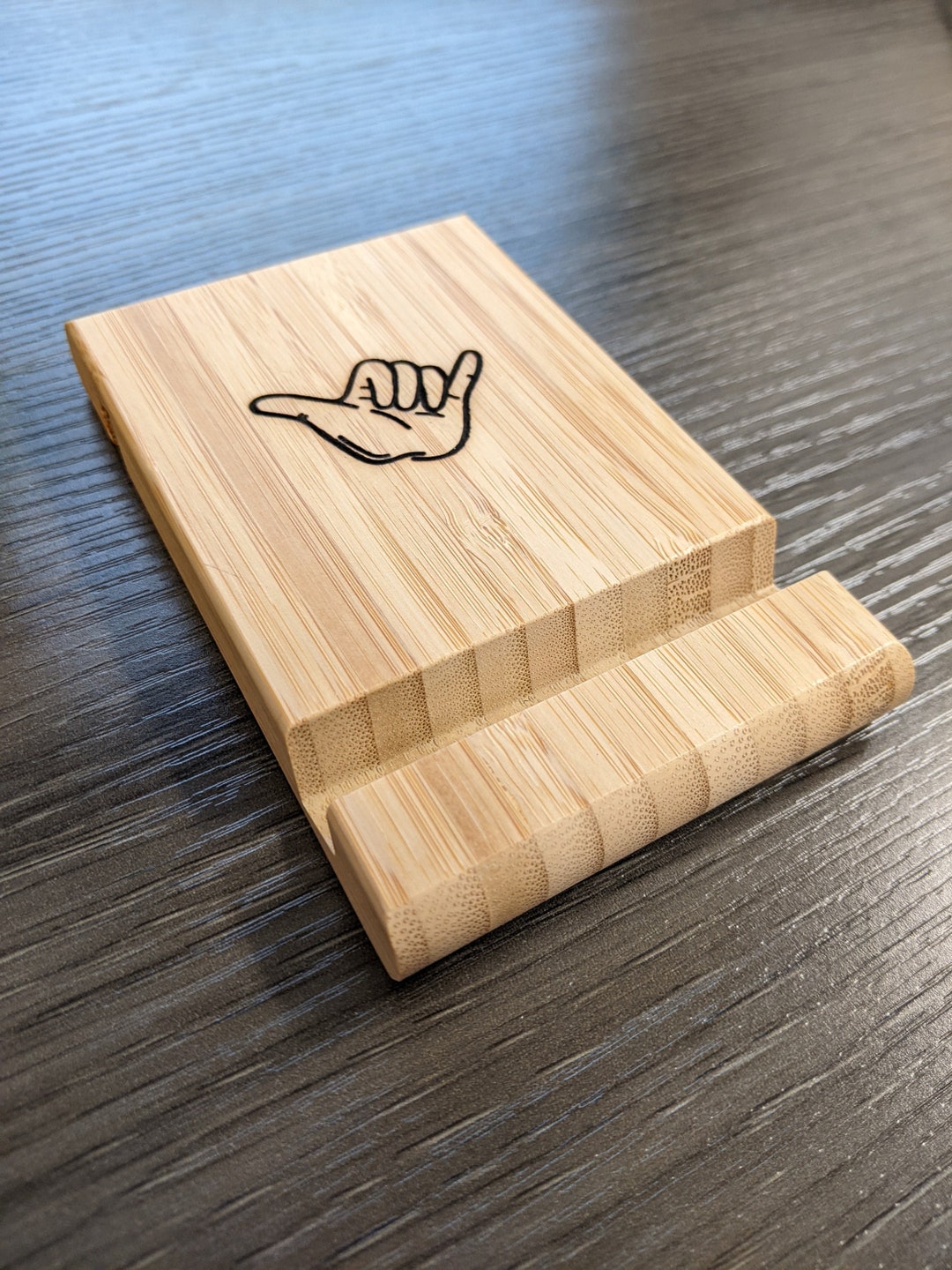 Custom Laser Engraved Bamboo Phone Stand, Cell Phone Holder, Desk Phone ...