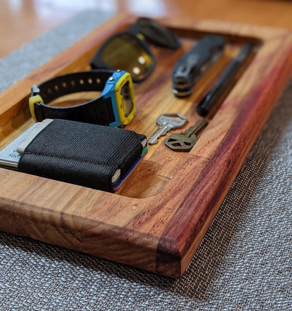Wooden Catch All Valet Tray EDC Tray Desk Organizer Monogram - Etsy