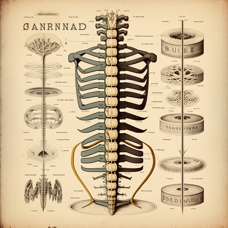 Vintage Spine and Spinal Cord Wall Poster Download – A Stunning Piece ...