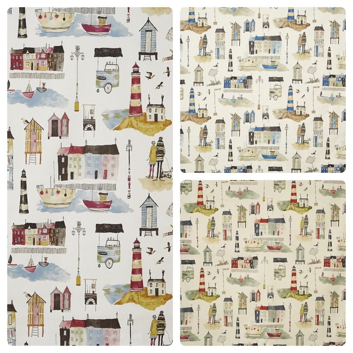 Prestigious Textiles Seaside View Vintage, Ocean, Stone 100% Cotton ...
