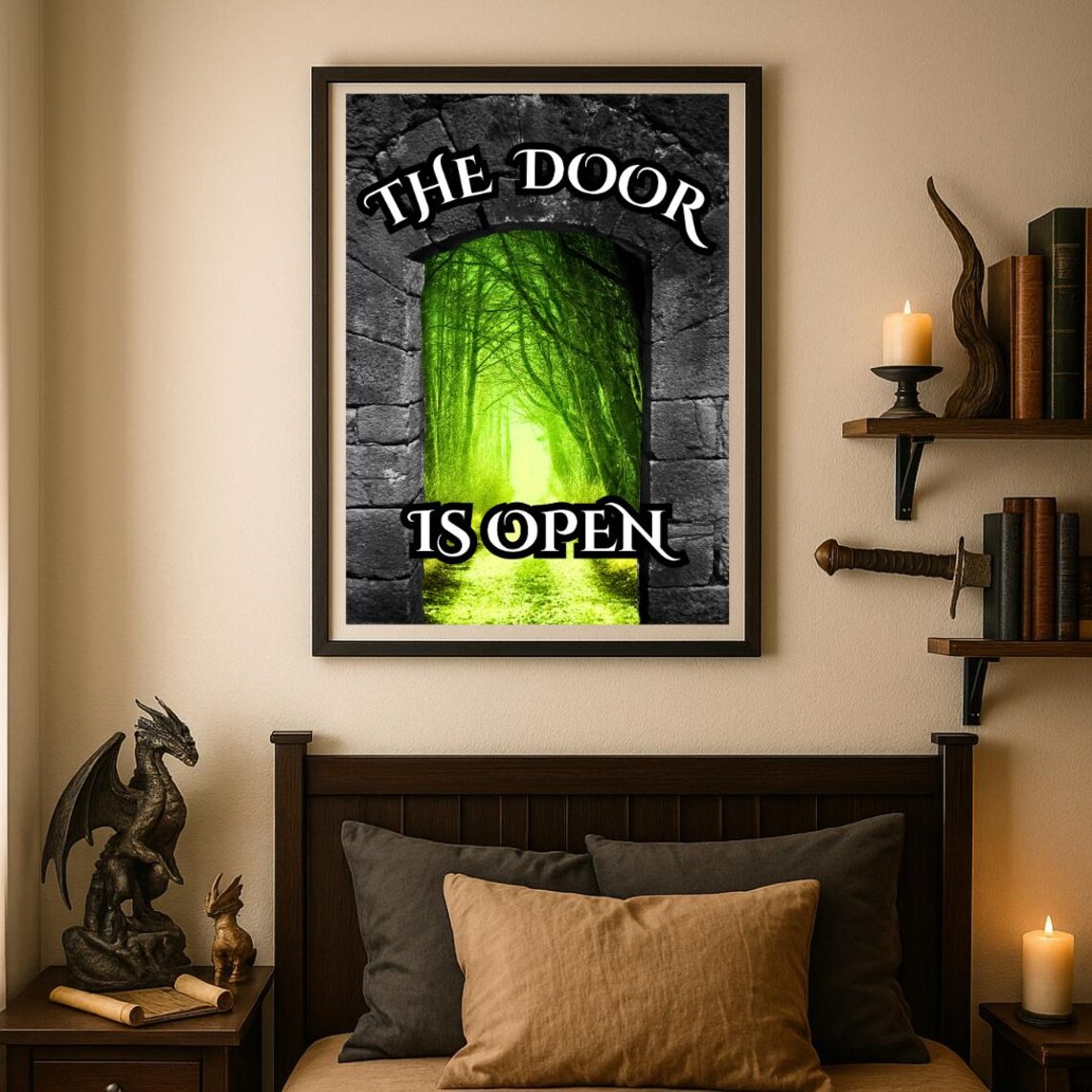 The Door is Open – Fantasy Printable Wall Art | Motivational Decor for ...