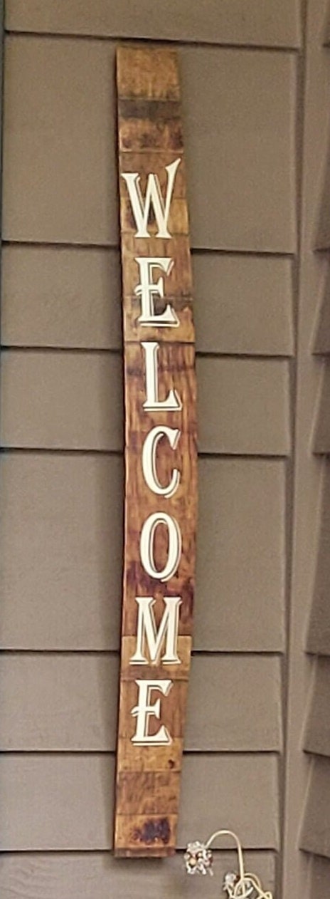 Wine Stave Welcome Sign - Etsy