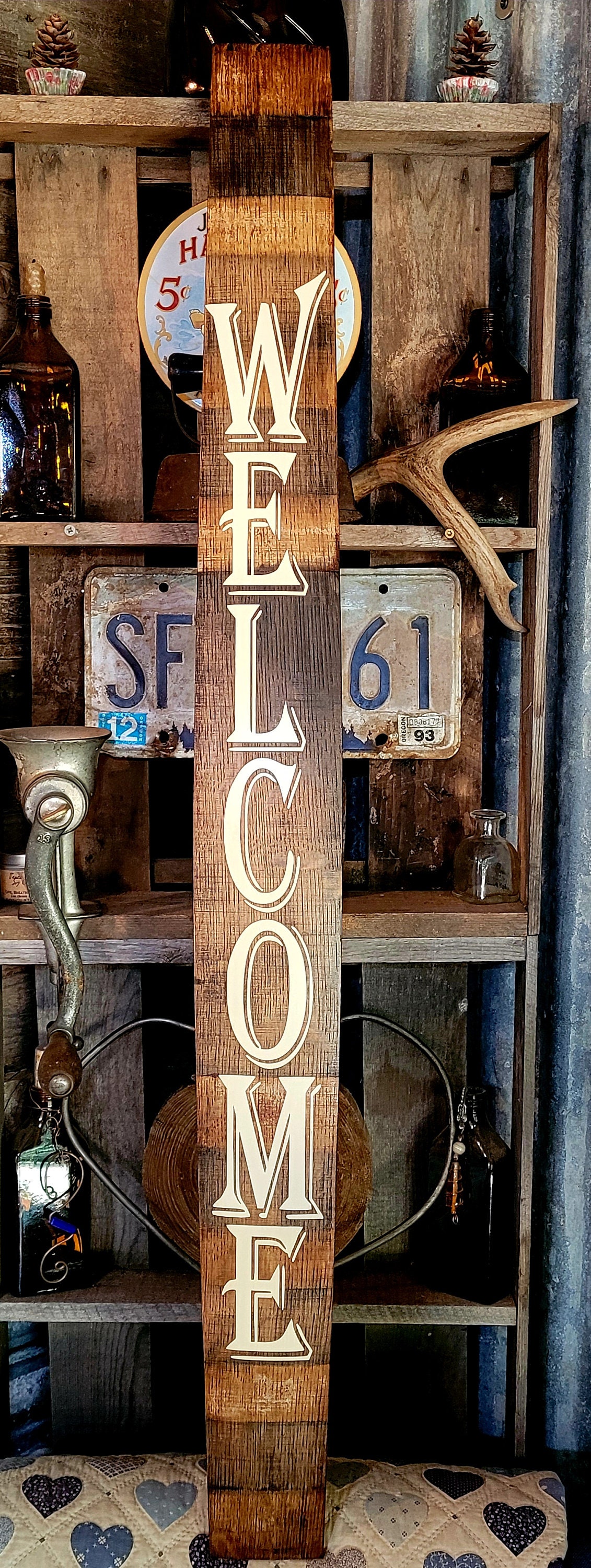 Wine Stave Welcome Sign - Etsy