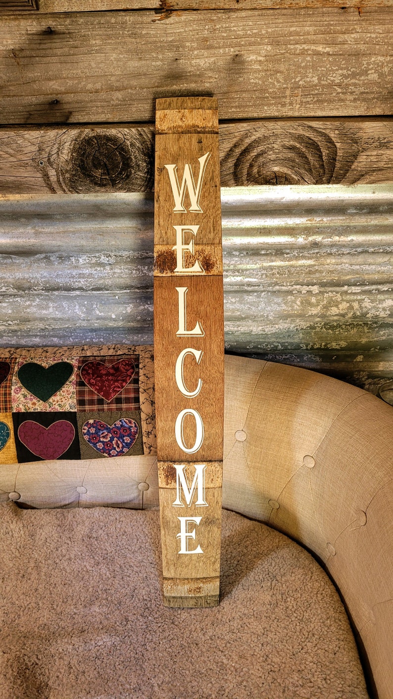 Wine Stave Welcome Sign - Etsy