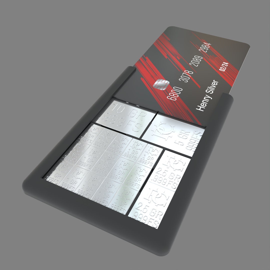 Silver Bar Case Storage Wallet Silver Bullion Credit Card Storage .999 ...