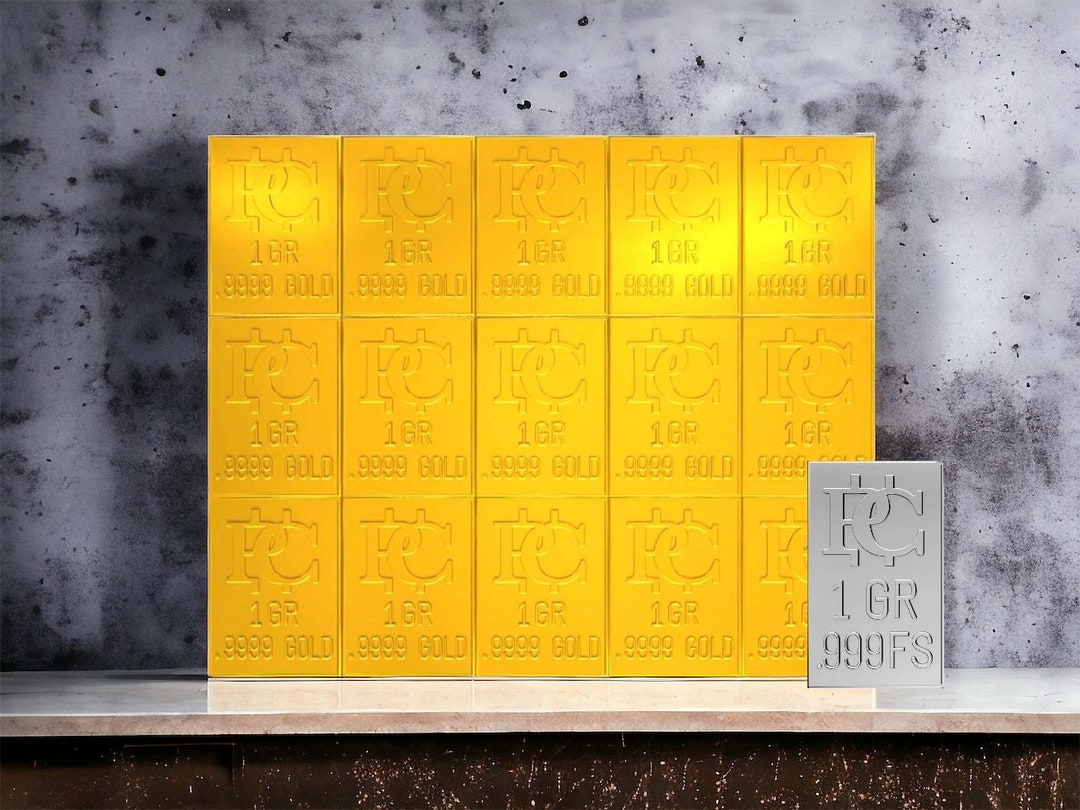 Gold Bar 1g Splits Into 15 Grain Bars With Bonus Silver Piece - Perfect ...