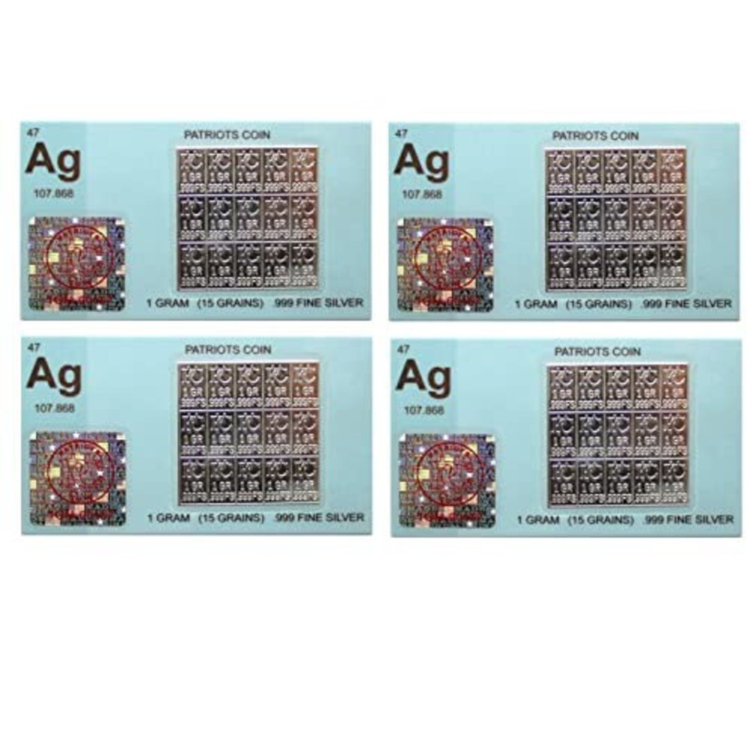 Four Pack Silver Bars Divisible to 15 Bars Silver Bullion .999 Silver 1 ...