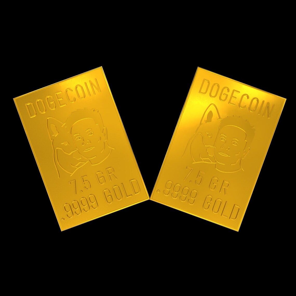 Elon Musk Crypto Gold Bars, Pure .9999 Gold Bullion SHIB2 Collection ...