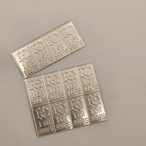 Silver Bullion Bars 1 Gram Silver Bar Divisible to 15 Bars Silver ...