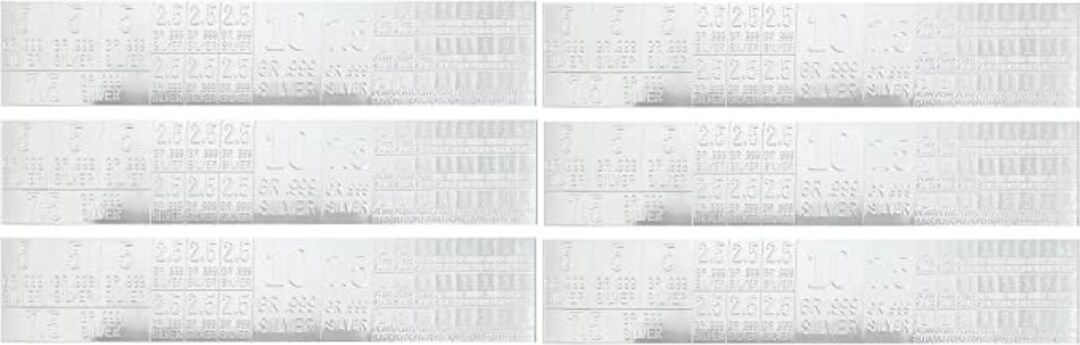 Six Pack of 36 Pure Silver Bars That Snap Apart in Protective Sleeve ...