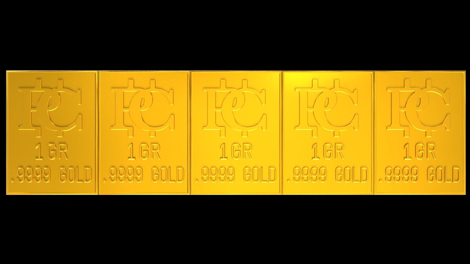 Wallet 1/3 Gram Gold Bar That Breaks Into 5 One GR Bars Gold Bullion ...