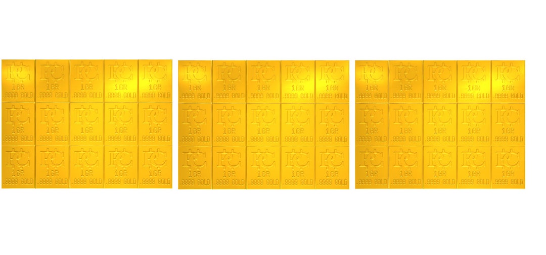 Three 1 Gram Gold Snap Bars Breaks Into 15 One GR Bars Gold Bullion ...