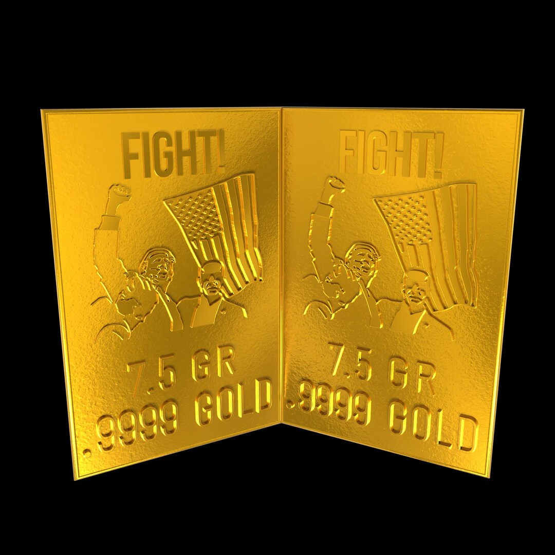 Trump Fight Fight Fight Gold Bar Breaks Into Two 7.5 GR Bars Gold ...