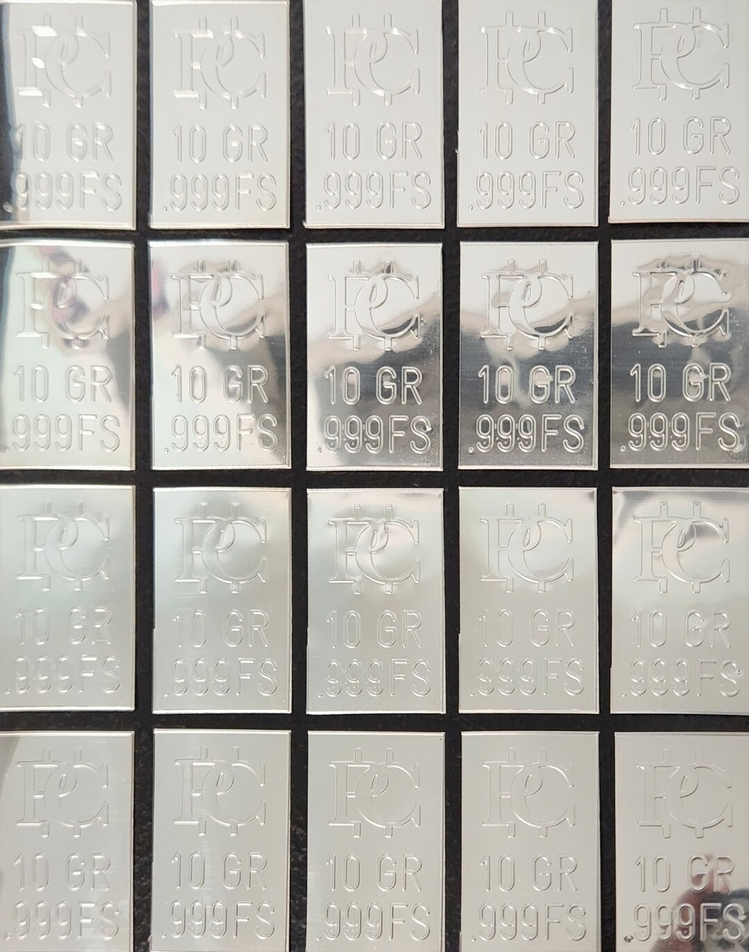 20 Silver Bars 10 Grain Each .999 Pure Silver Bars Pure Silver Bullion 200 Grain of Silver Metal ...