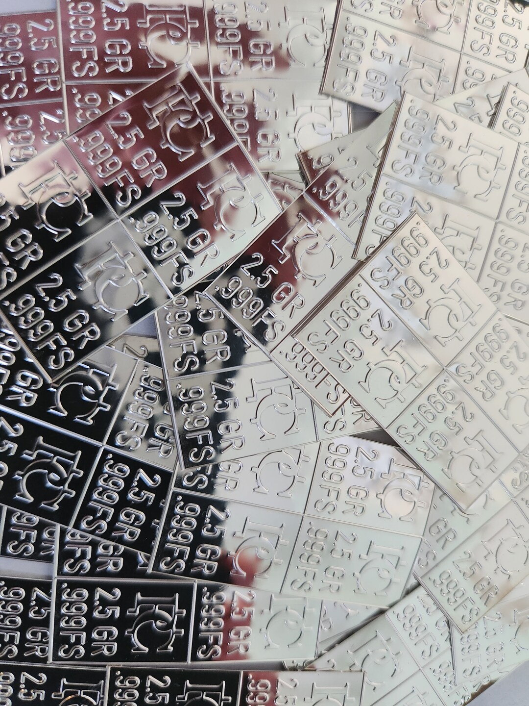 Silver Bullion Bars 2.5 Grain Each .999 Pure Silver Bars Pure Silver ...