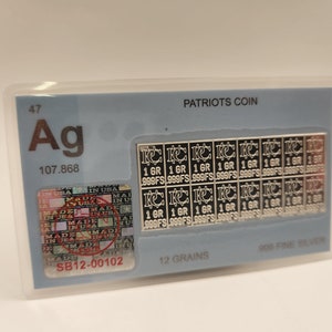 4 Pack of 3, 6, 12, and 24 Pure Silver Bars 1 Grain Each in Protective ...