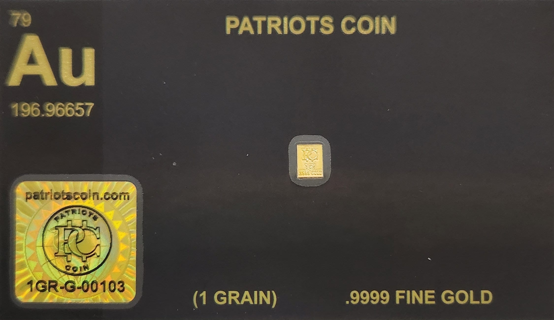 1 Grain Gold Bar One Grain Bar Gold Bullion .9999 Gold Stamp - Etsy