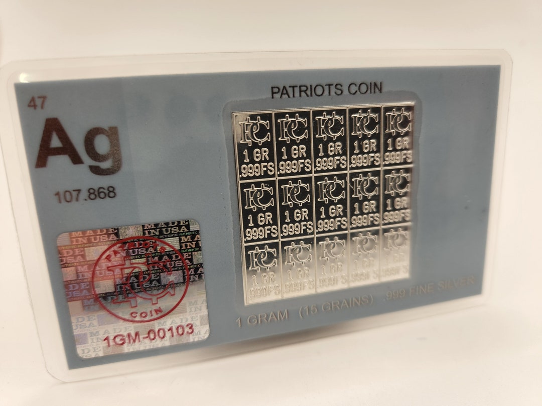 Silver Bar Divisible to 15 Bars Silver Bullion .999 Silver 1 Gram ...