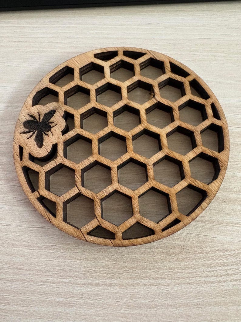 Honeycomb Coaster SVG | Bee Hexagon Laser Cut Template (digital ...