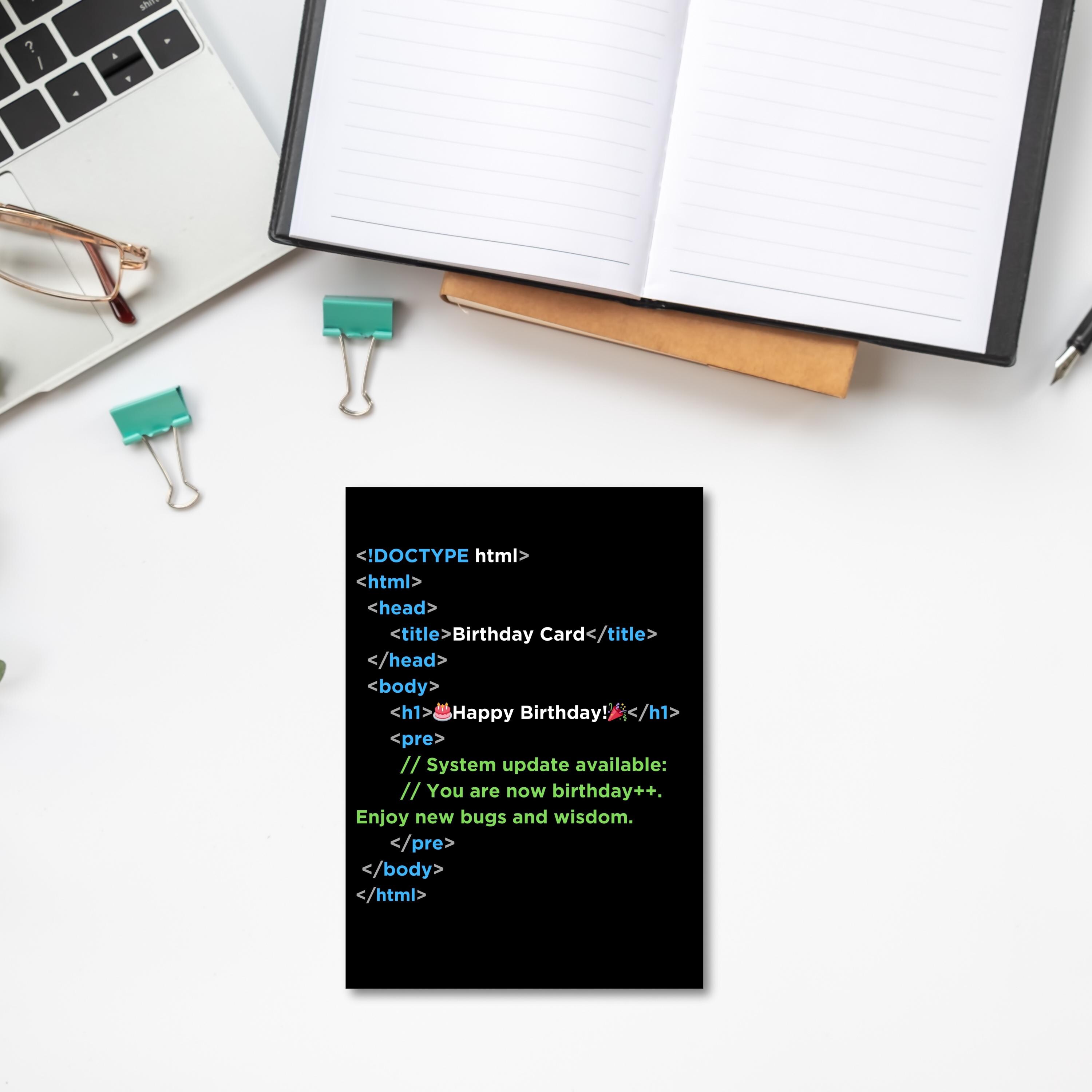 Programmer Birthday Card Printable Funny Coding Gift for Developers ...